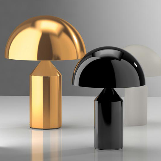 Atollo Media in Metallo Lampada Tavolo Oro - OLUCE L0239 OR ...